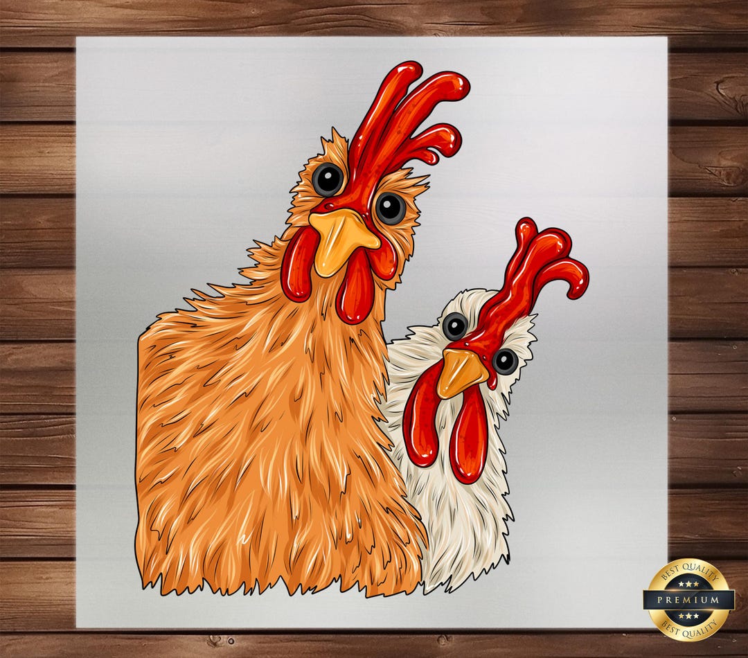 Crazy Chicken DTF Transfer: Farmyard Fun Design - Etsy