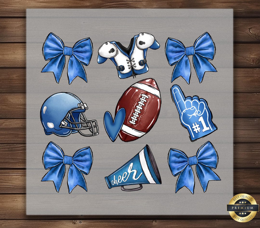 Blue Football Cheerleading DTF Transfer: Sports Team Iron-on Design - Etsy