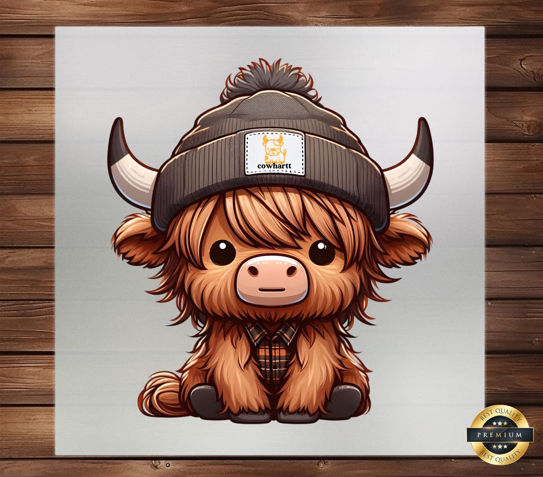 Highland Cow Baby DTF Transfer, Ready to Press Iron on Decal, Cute Farm ...