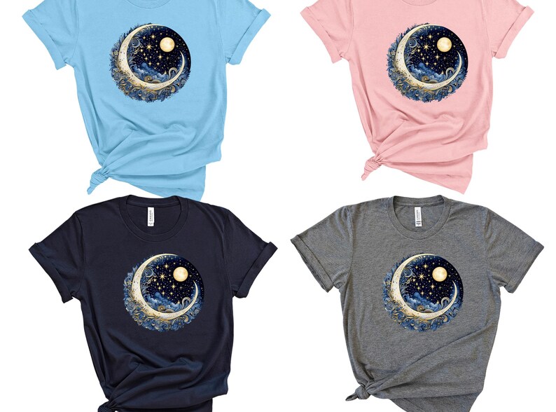 Starry Sky DTF Transfer: Celestial Moon & Stars Heat Press Print - Etsy