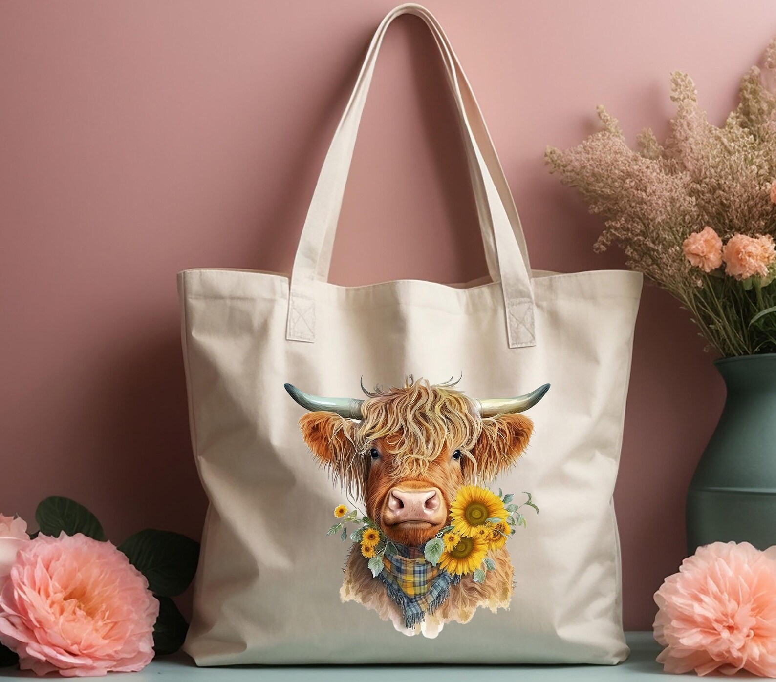 Highland Cow DTF Transfer: Rustic Farmhouse Style, Ready-to-press - Etsy