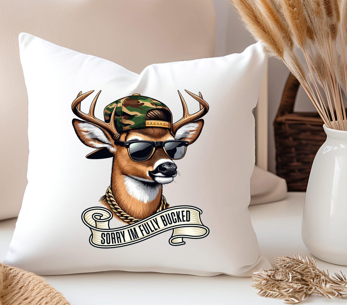 Fully Bucked Deer Hunting DTF Transfer: Comedic Hoodie Print - Etsy