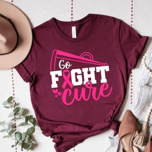 Breast Cancer Awareness DTF Transfer: Go Fight Cure Cheer - Etsy
