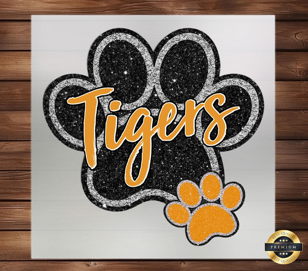 Team Tigers Paw Print DTF Transfer: Football Mom Apparel Decal - Etsy
