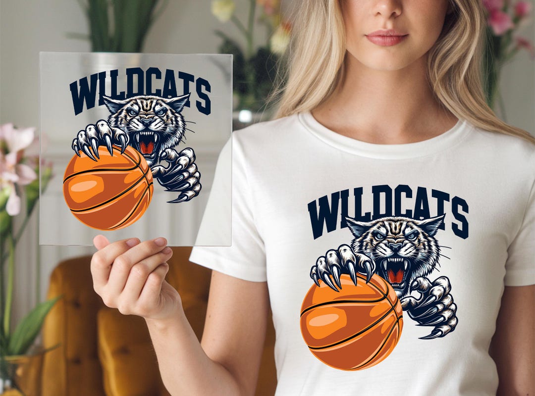 Basketball Wildcats DTF Transfer, Bold Wildcat Sports Design, Ready to ...