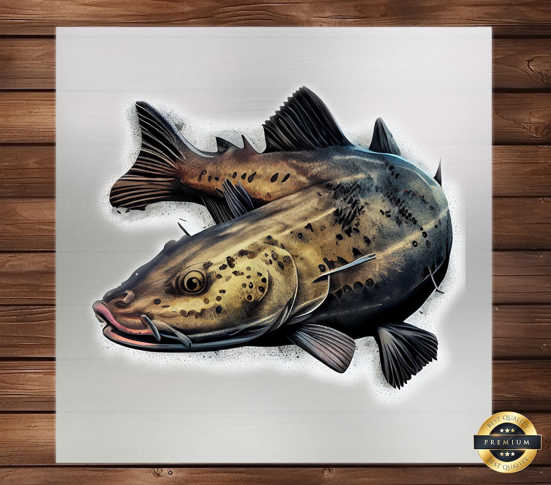 Fishing for Catfish DTF Transfer, Angler's Adventure Theme, Easy-to ...