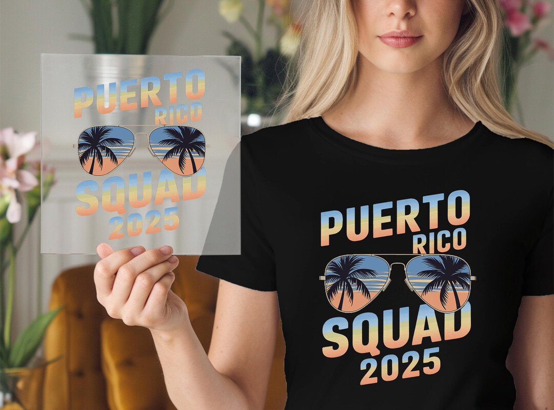 Puerto Rico Squad 2025 DTF Transfer: Sunset Palm Tree Sunglasses - Etsy