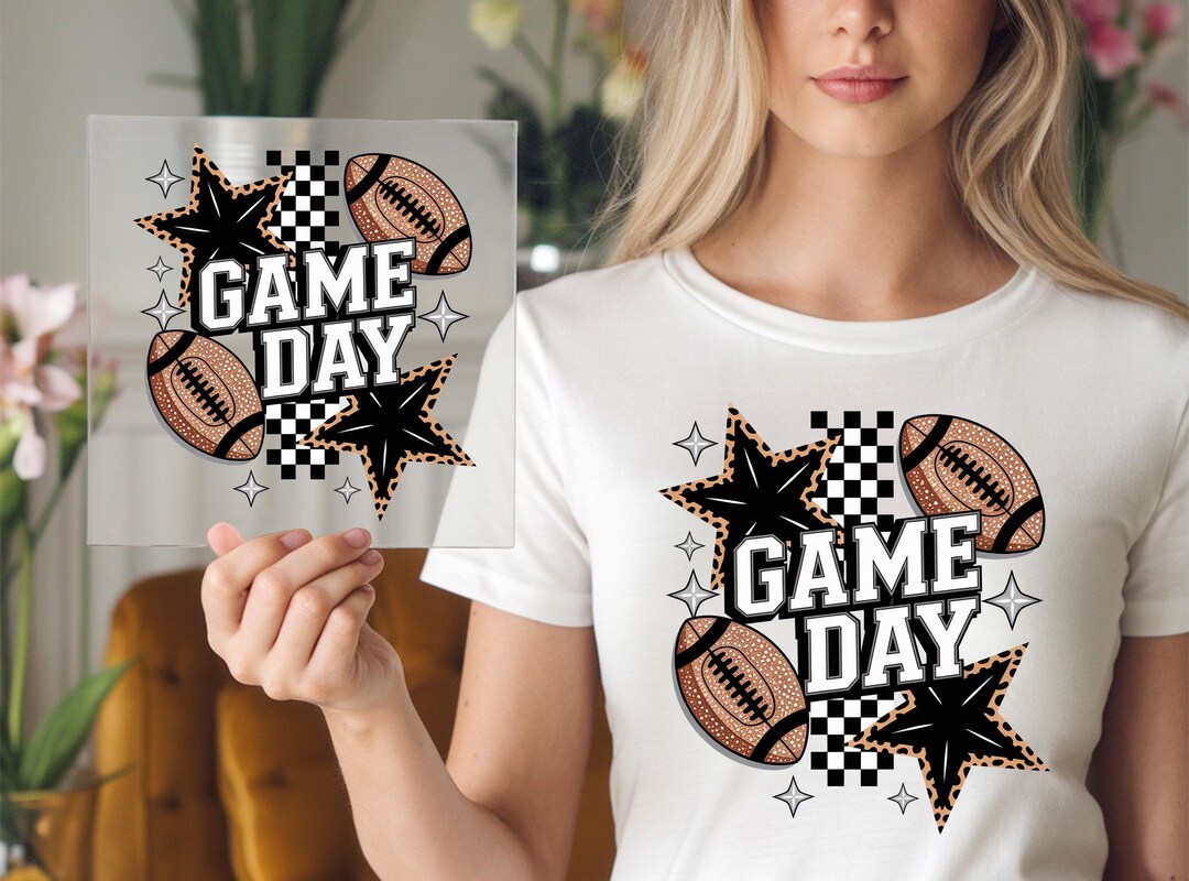 Game Day Football DTF Transfer: Star Print Sports Shirt Decal - Etsy
