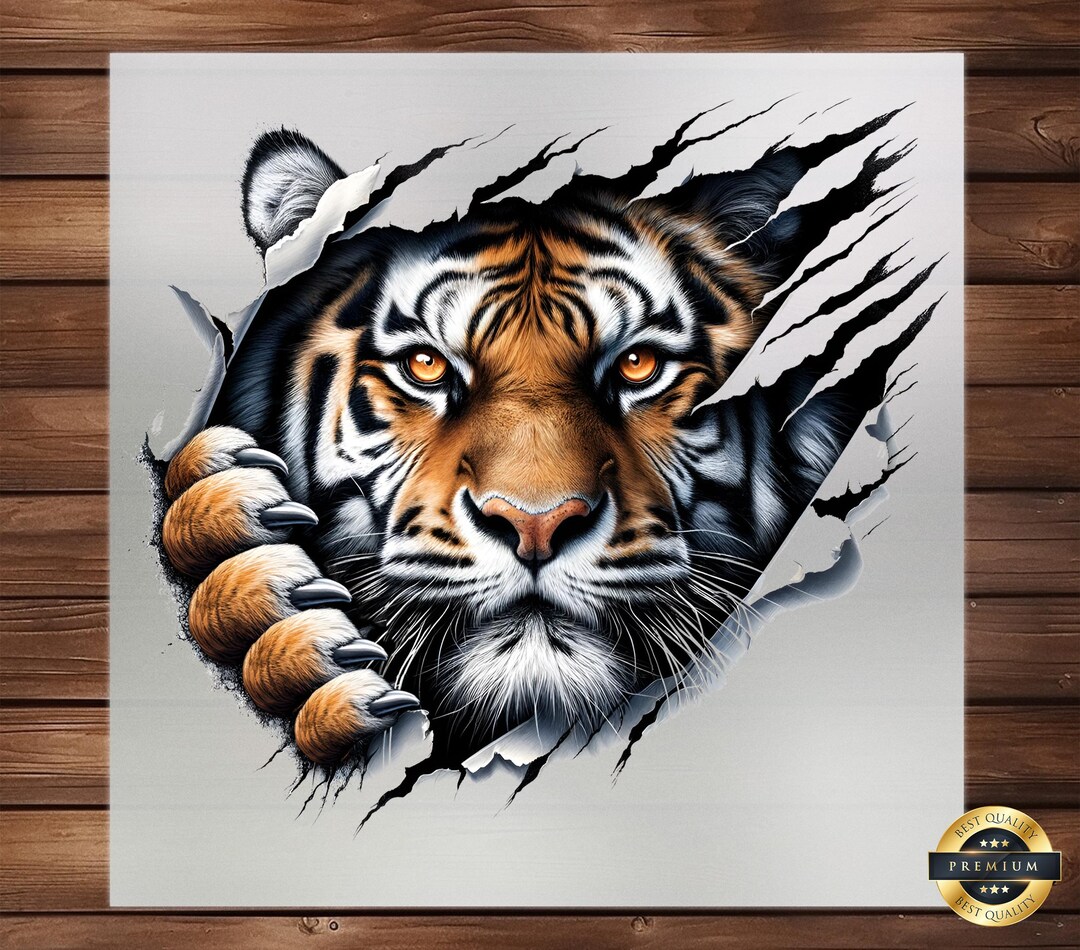 Tiger DTF Transfer: Aggressive Watercolor Claw - Easy Heat Press - Etsy