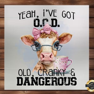 OCD Obsessive Cow Disorder DTF Transfer: Funny Farm Design - Etsy