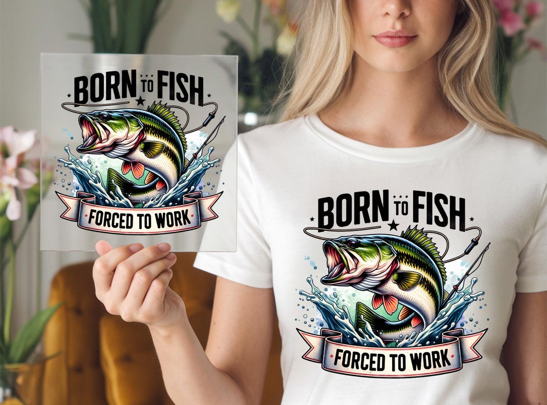 Bass Fishing DTF Transfer: Born to Fish Design - Etsy