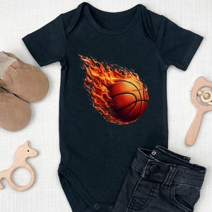 Basketball on Fire DTF Transfer: Dynamic Sports Graphic - Etsy