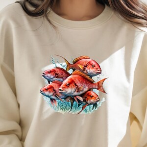 Red Snapper & Red Fish DTF Transfer Set - Ideal for Fishermen's Hunting ...