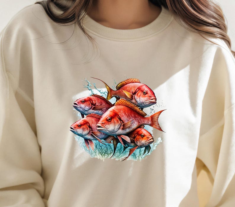 Red Snapper & Red Fish DTF Transfer: Fishing Apparel Iron-on Design - Etsy
