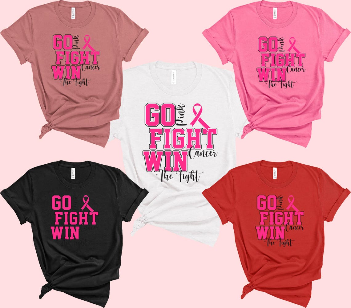 Pink Go Fight WIN Breast Cancer DTF Transfer: Ready to Press Decal - Etsy