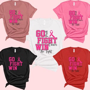 Pink Go Fight WIN Breast Cancer DTF Transfer, Ready Press, Iron on ...