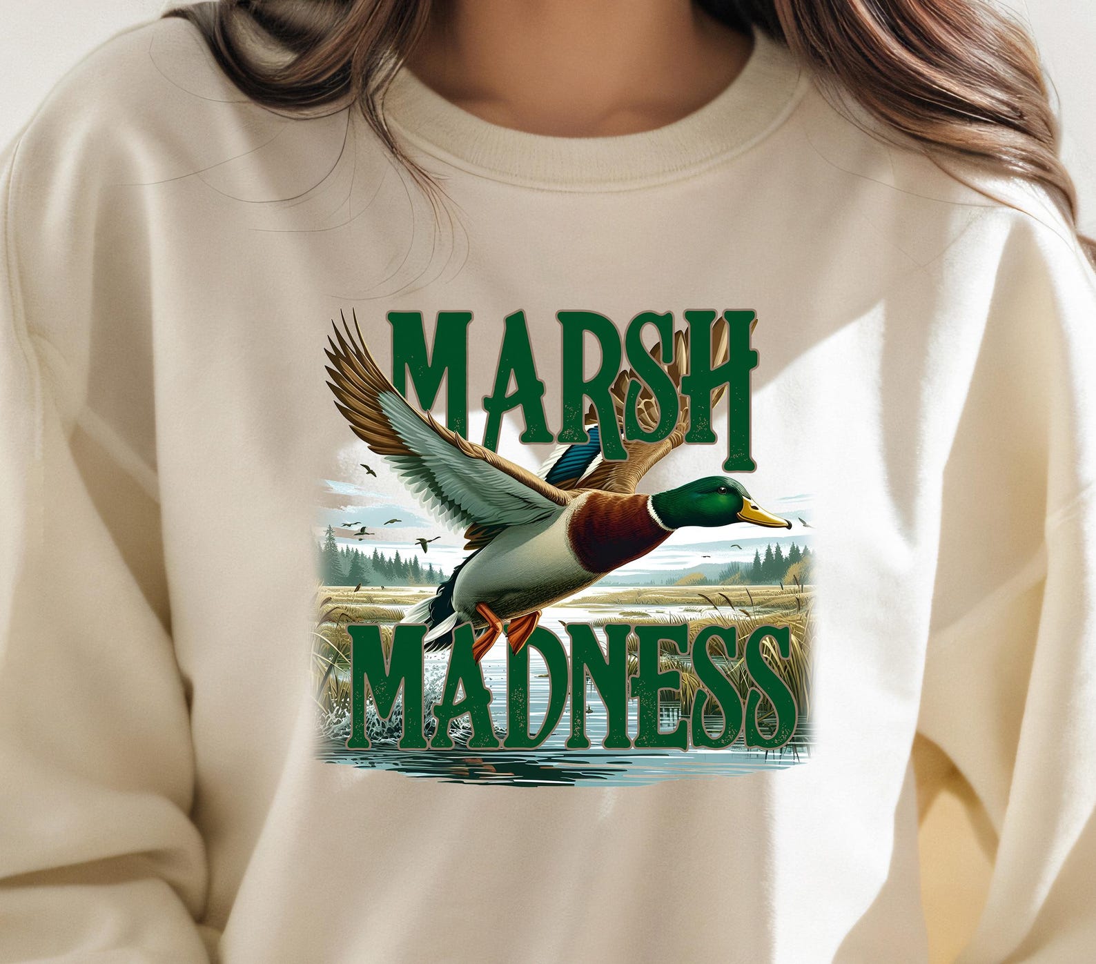 Marsh Madness Duck Hunting DTF Transfer: Wetland Scene Graphic - Etsy
