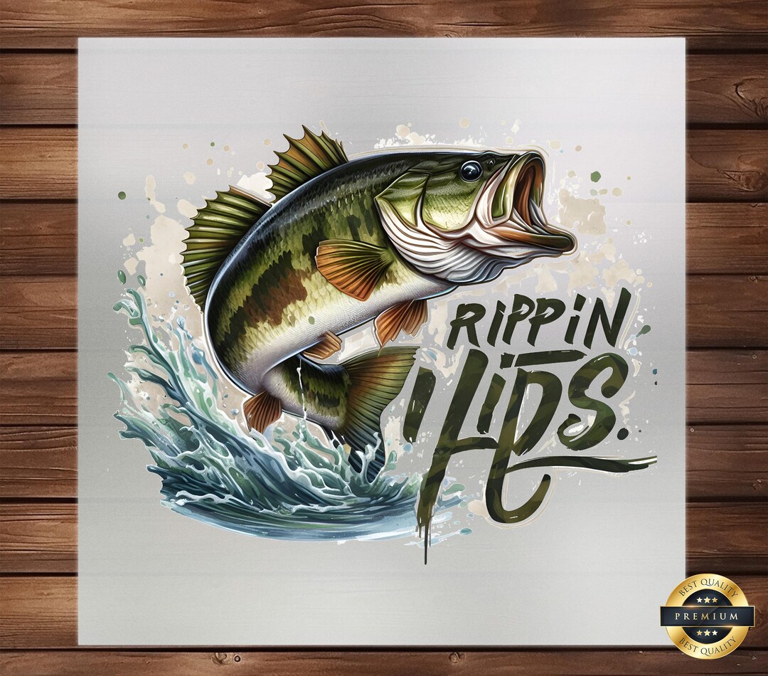 Bass Fishing DTF Transfer: Outdoor Adventure Apparel Design - Etsy