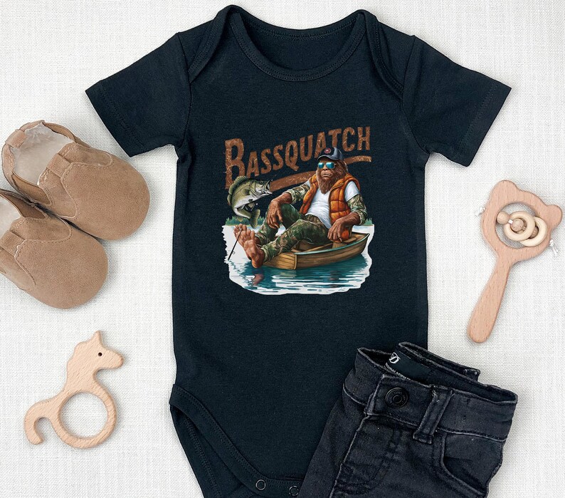 Funny Bassquatch Fishing DTF Transfer: Outdoors Iron-on Decal - Etsy