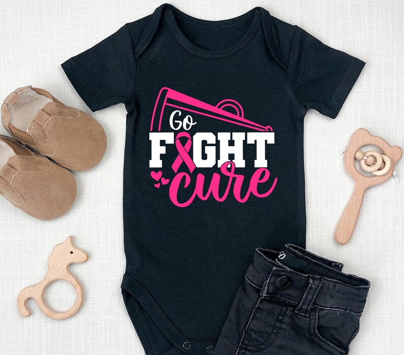 Breast Cancer Awareness DTF Transfer: Go Fight Cure Cheer - Etsy