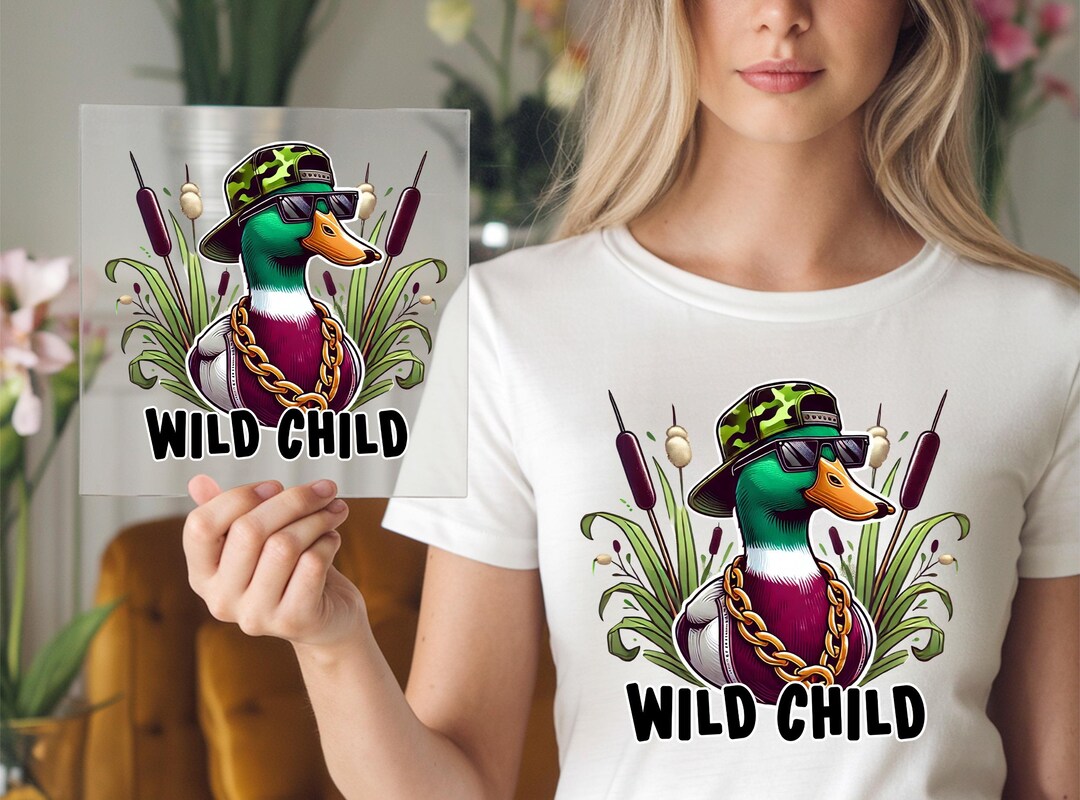 Gangsta Duck DTF Transfer: Wild Child Animal Print - Etsy