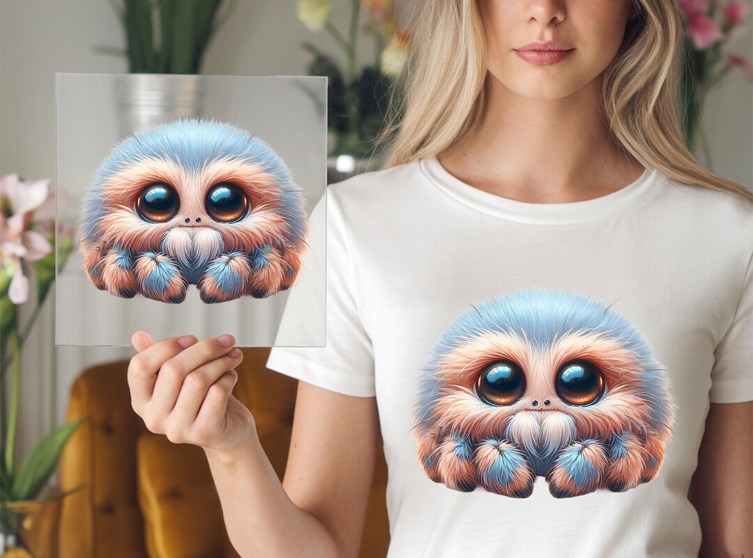 Adorable Spider DTF Transfer, Furry Spider Art Design, DIY Ready to ...