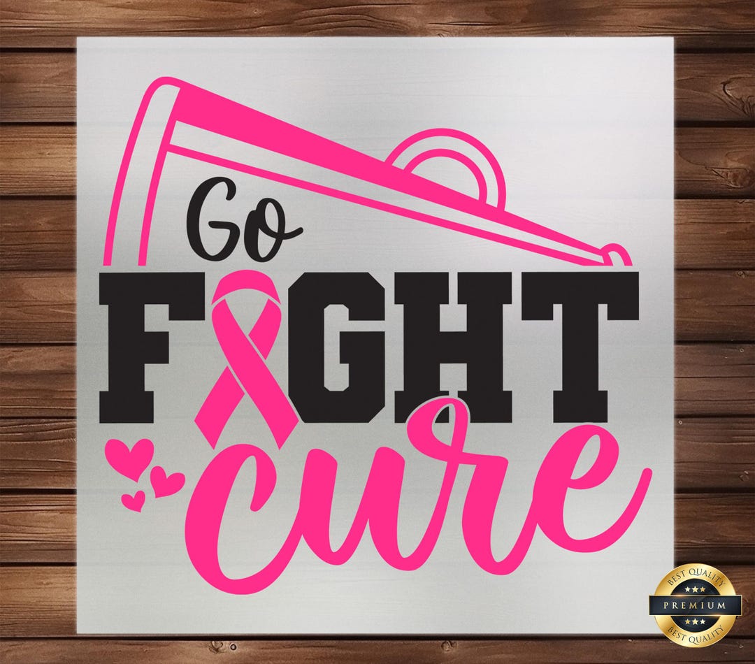 Breast Cancer Awareness DTF Transfer: Go Fight Cure Cheer - Etsy