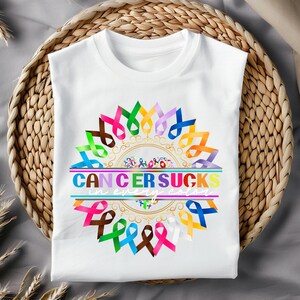 Cancer Sucks Ribbon Sun DTF Transfer: DIY Awareness Apparel - Etsy