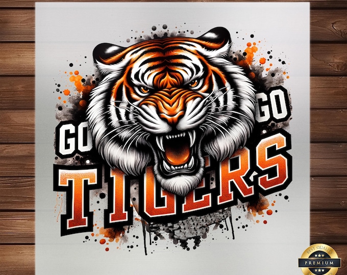 Go Tigers Go DTF Transfer, Tiger Head Design, Show Your Team Spirit ...