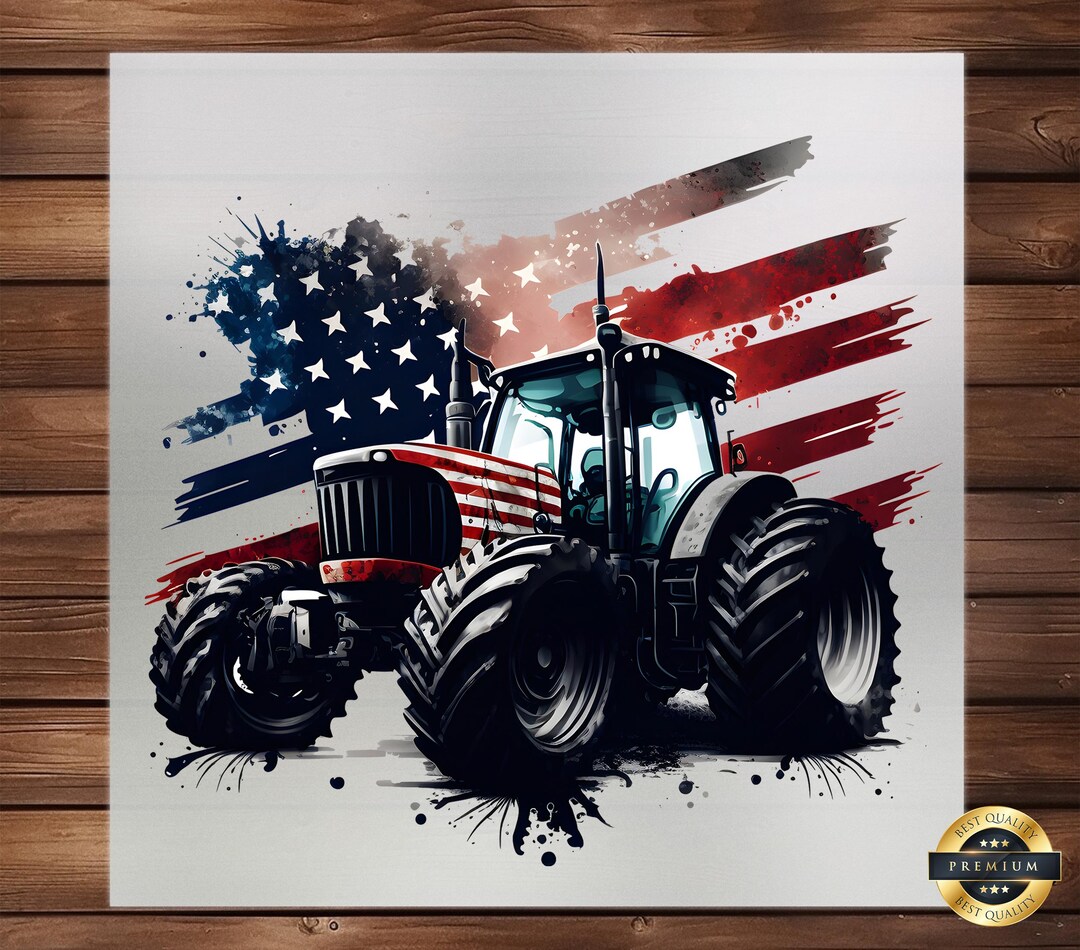 Tractor USA Flag DTF Transfer: Patriotic Farming Iron-on - Etsy