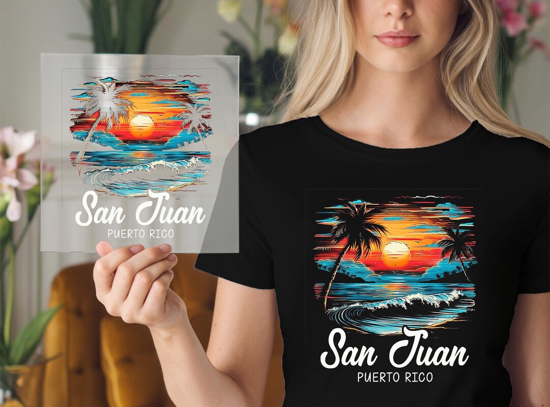 San Juan Puerto Rico Sunset DTF Transfer: Beach Vacation Shirt Design ...