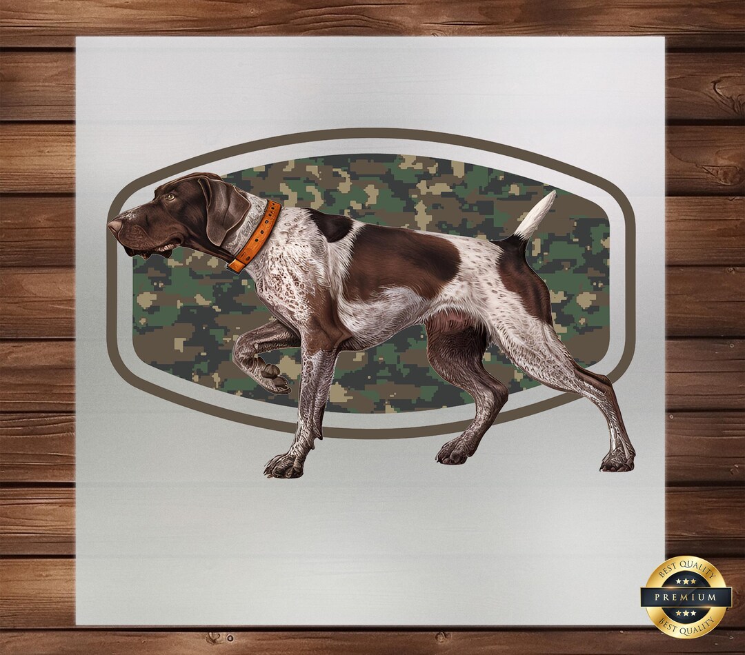 Camo Hunting Dog DTF Transfer, Outdoor Dog Design, Ready Press, Iron on ...