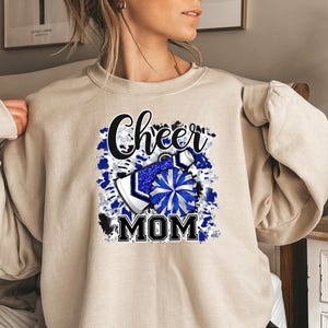 Cheer Mom DTF Transfer: Blue, Black & Silver Cheer Apparel Decal - Etsy