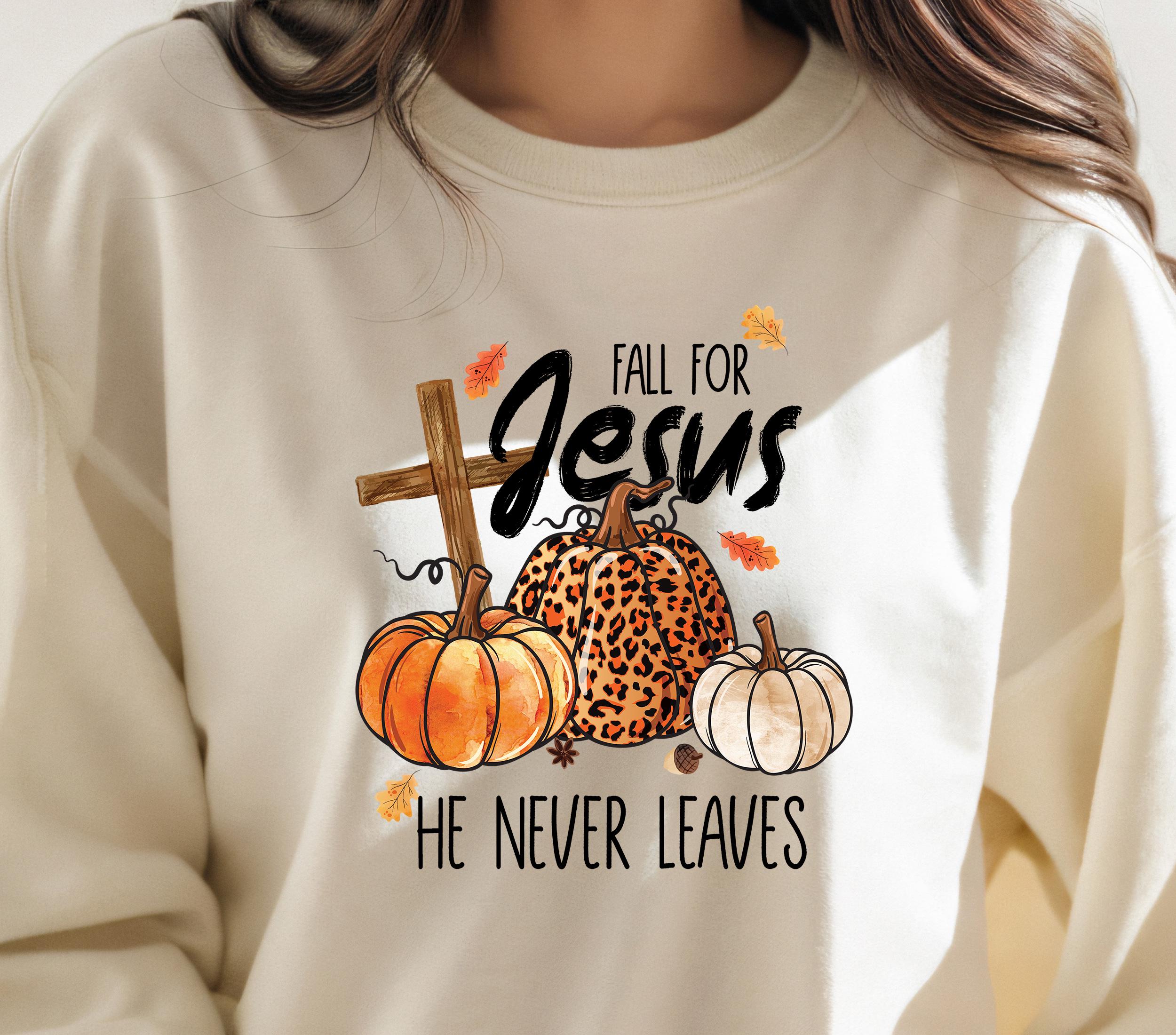 Fall for Jesus DTF Transfer: Autumn Christian Apparel - Etsy