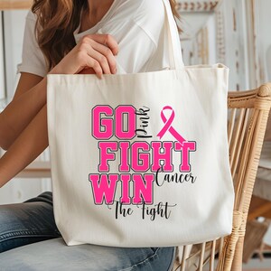 Pink Go Fight WIN Breast Cancer DTF Transfer, Ready Press, Iron on ...