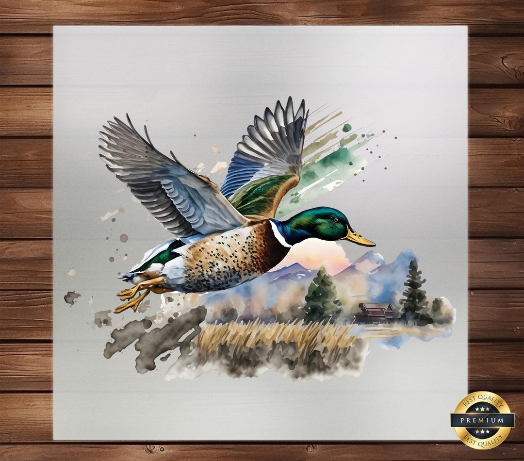 Flying Mallard Duck Hunting DTF Transfer: Easy Iron-on Decal - Etsy