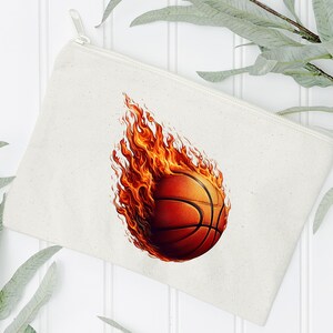 Basketball on Fire DTF Transfer: Dynamic Sports Graphic - Etsy