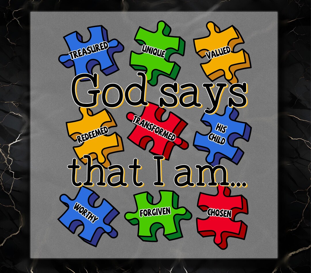 God Says I Am Autism DTF Transfer: Inspirational Puzzle Design - Etsy