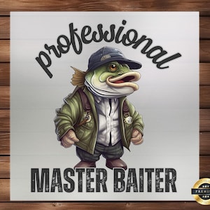 Master Baiter DTF Transfer: Witty Fishing Print, Easy-to-apply - Etsy