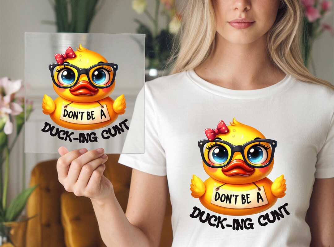 Funny Duck DTF Transfer, Cute Rubber Duck Art, Cartoon Bird Print ...