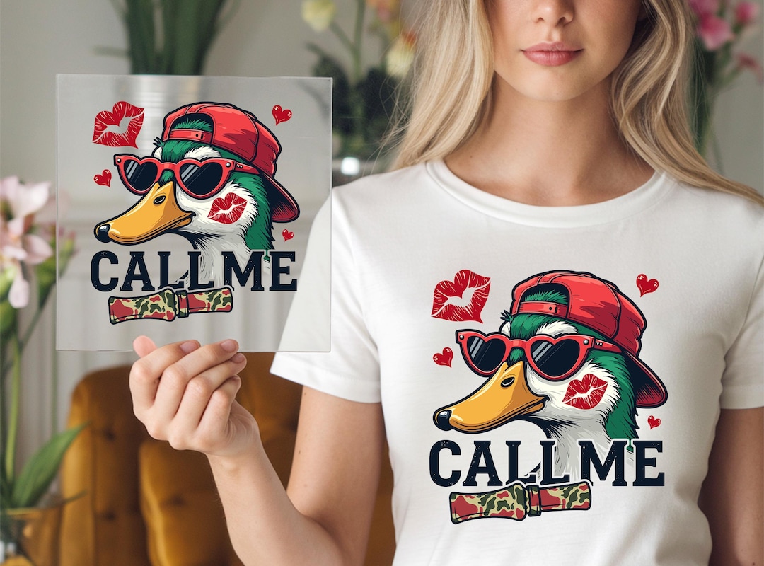Valentine Duck DTF Transfer: Call Me Heart Design, Ready to Press - Etsy
