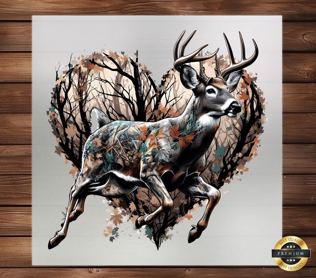 Deer in the Wilderness Hunting DTF Transfer, Nature-inspired Design for ...