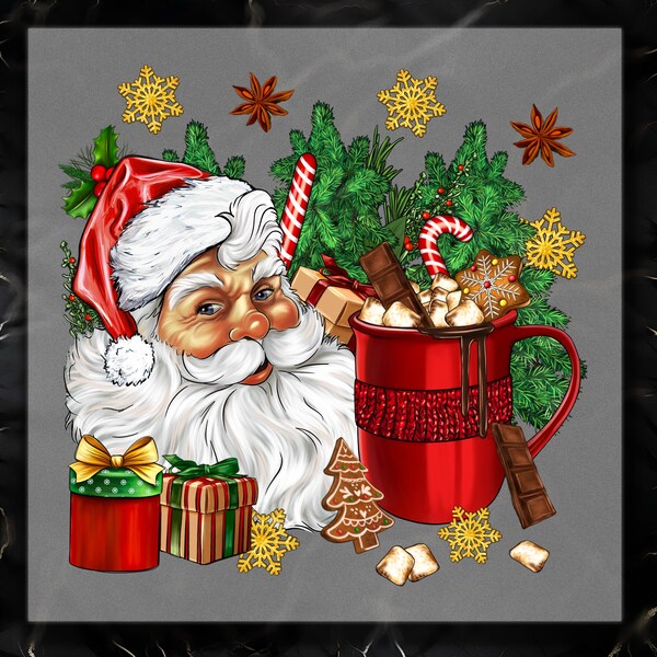 Santa Iron On - Etsy