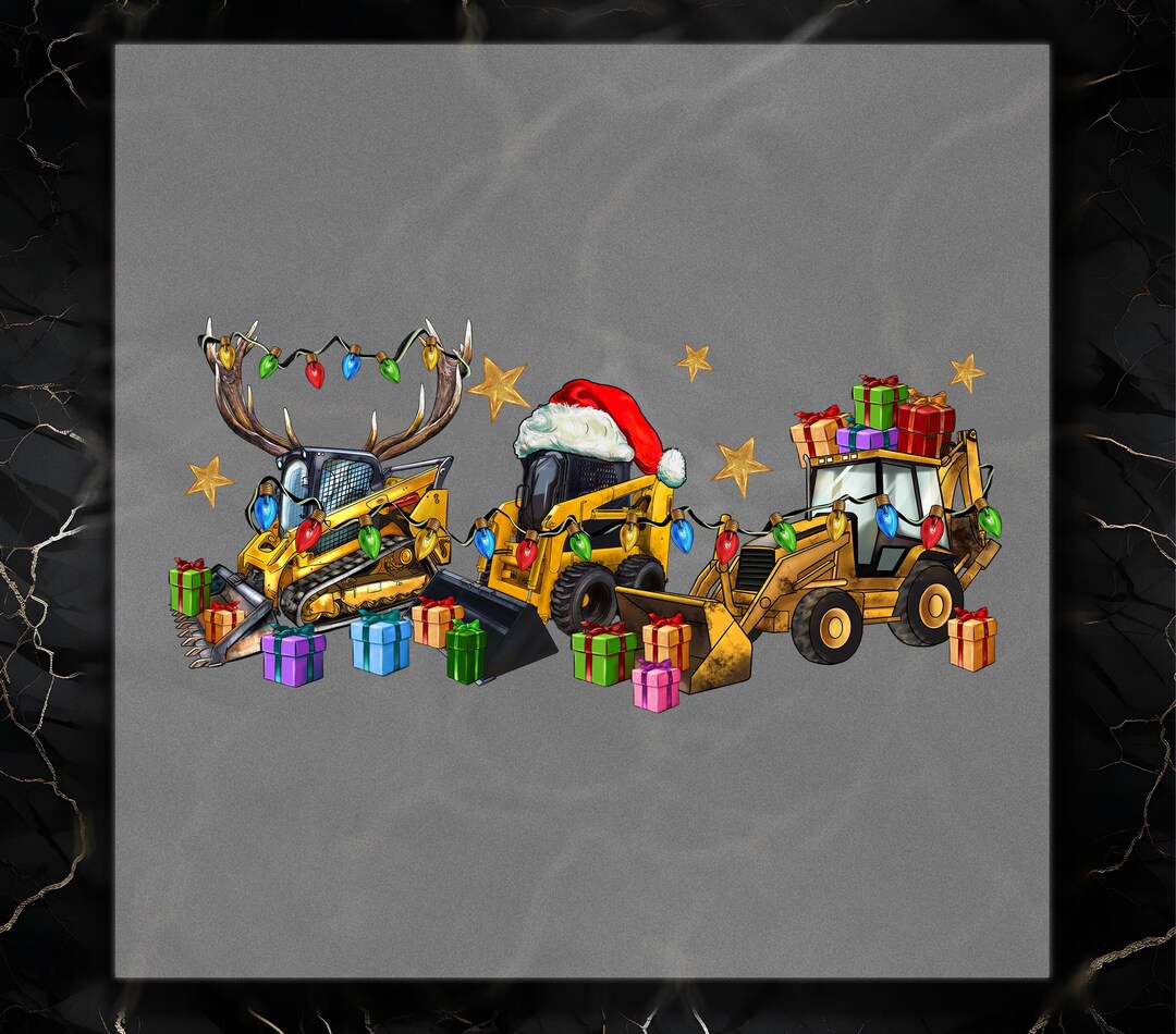 Christmas Construction Loaders DTF Transfer, Holiday Apparel - Etsy