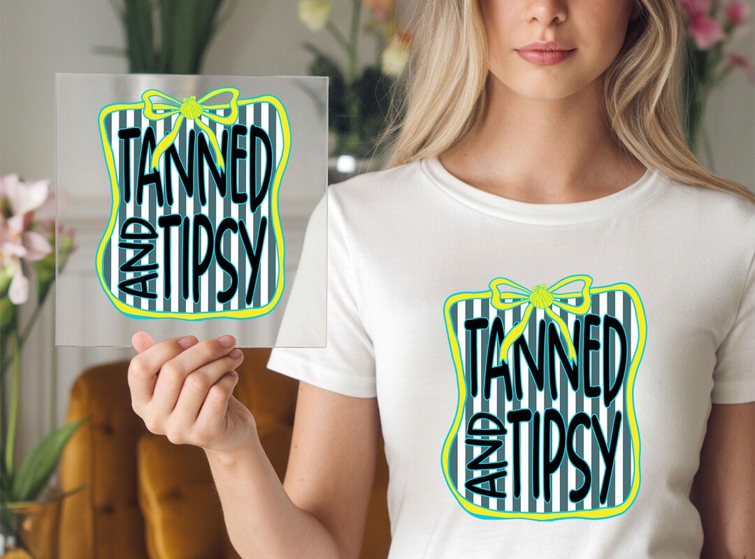 Tanned and Tipsy DTF Transfer: Coastal Vacation Phrase Shell Artwork - Etsy
