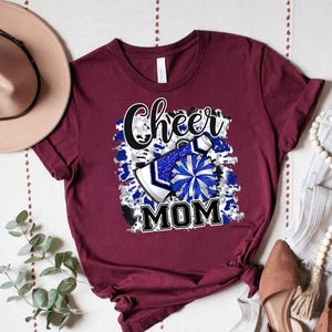 Cheer Mom DTF Transfer: Blue, Black & Silver Cheer Apparel Decal - Etsy
