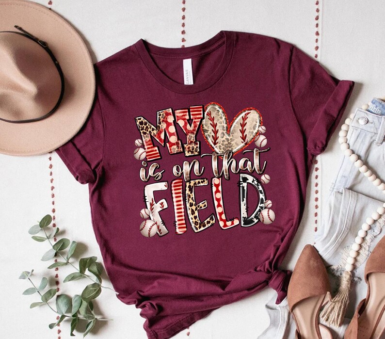 Baseball Mom Heart DTF Transfer: Iron-on Apparel Design - Etsy