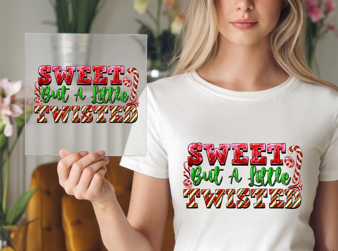 Sweet and Twisted Candy Cane DTF Transfer, Christmas Holiday Design - Etsy