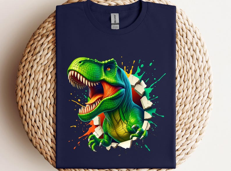 Roaring T-rex DTF Transfer: Realistic Dinosaur Birthday Shirt Design - Etsy