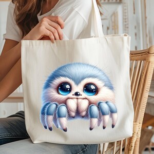 Furry Spider DTF Transfer, Cute Cartoon Spider Art Print, Ready to ...